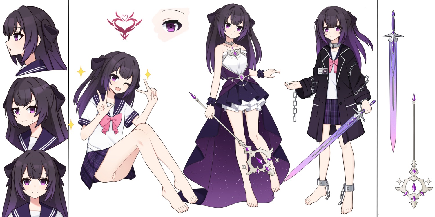 paralier character design no bra nopan pussy seifuku skirt lift sword uncensored weapon ...